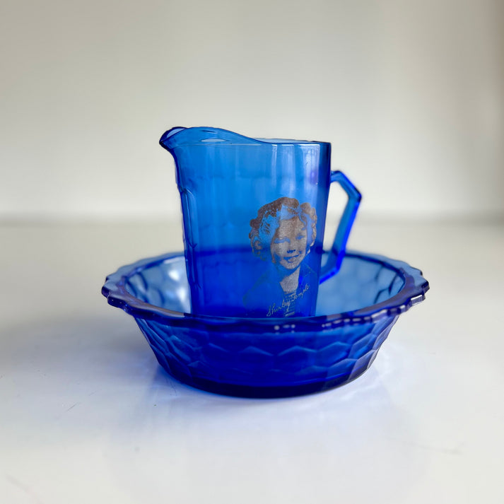 Hazel Atlas Cobalt Blue Shirley Temple Breakfast Set, c.1930s – Rush ...
