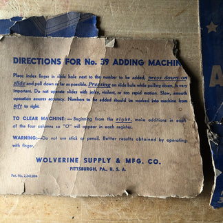 Wolverine Litho Tin Toy Adding Machine (c.1940s) – Rush Creek Vintage