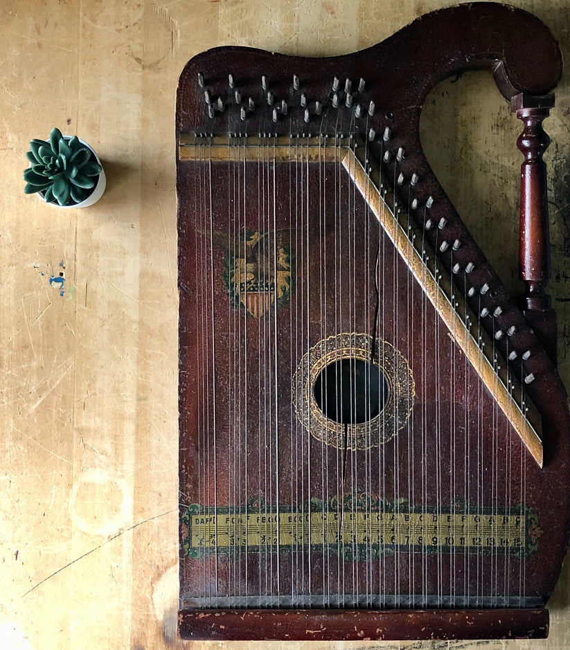 Antique Zither Instrument with Eagle Emblem (c.1920s) – Rush Creek Vintage