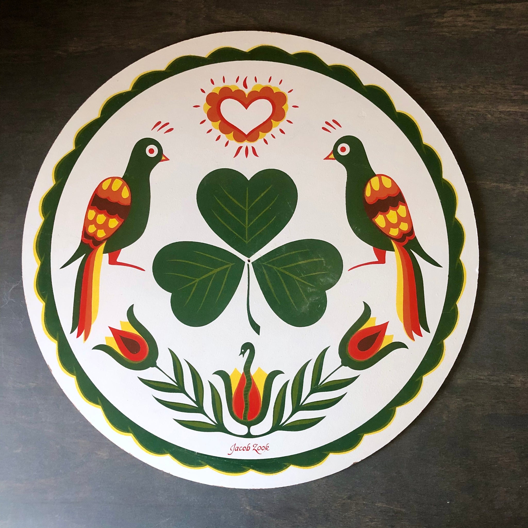 Vintage Good Luck Hex Sign by Jacob Zook (c.1980s) – Rush Creek Vintage