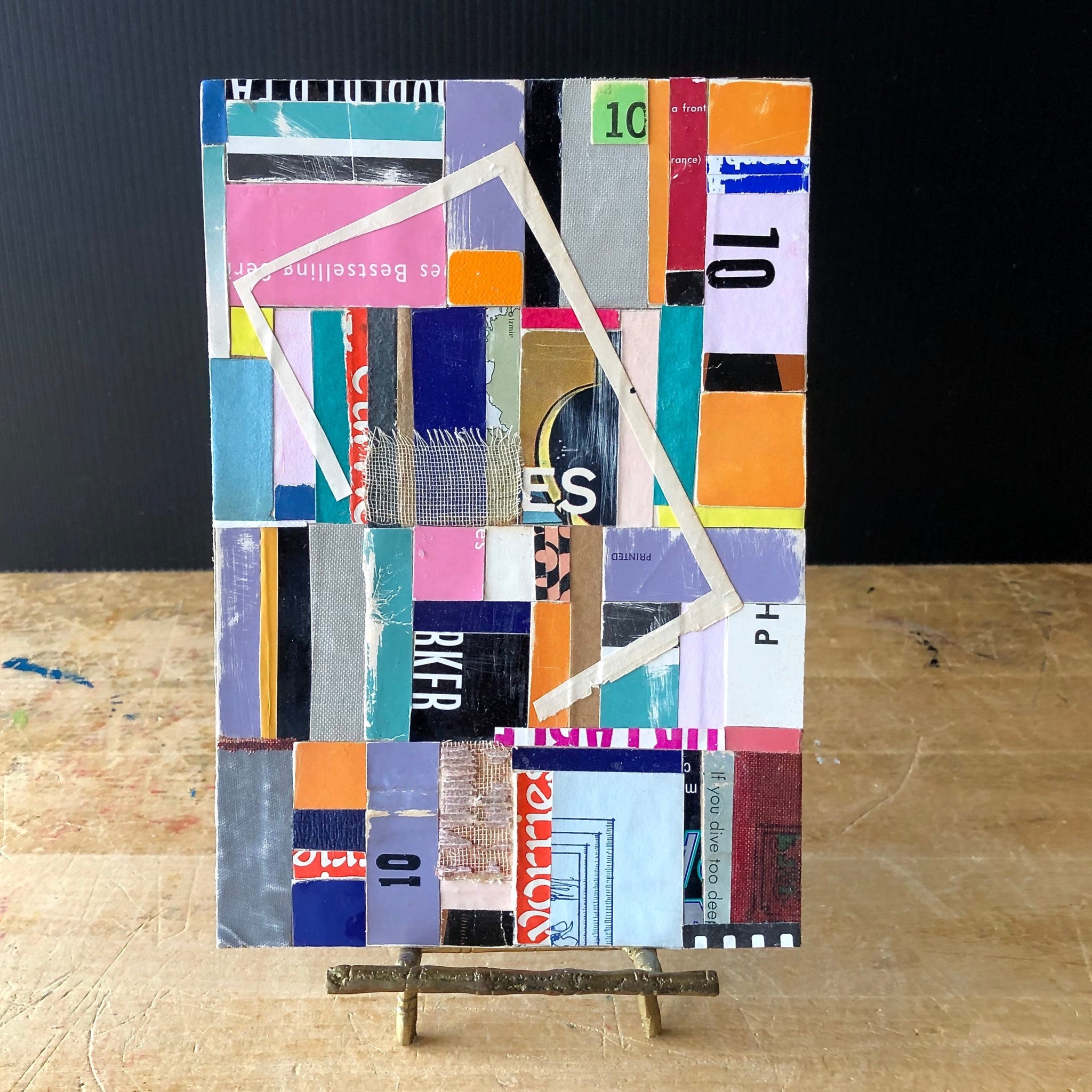 Abstract Colorful Collage Art 'Ten' – Rush Creek Vintage