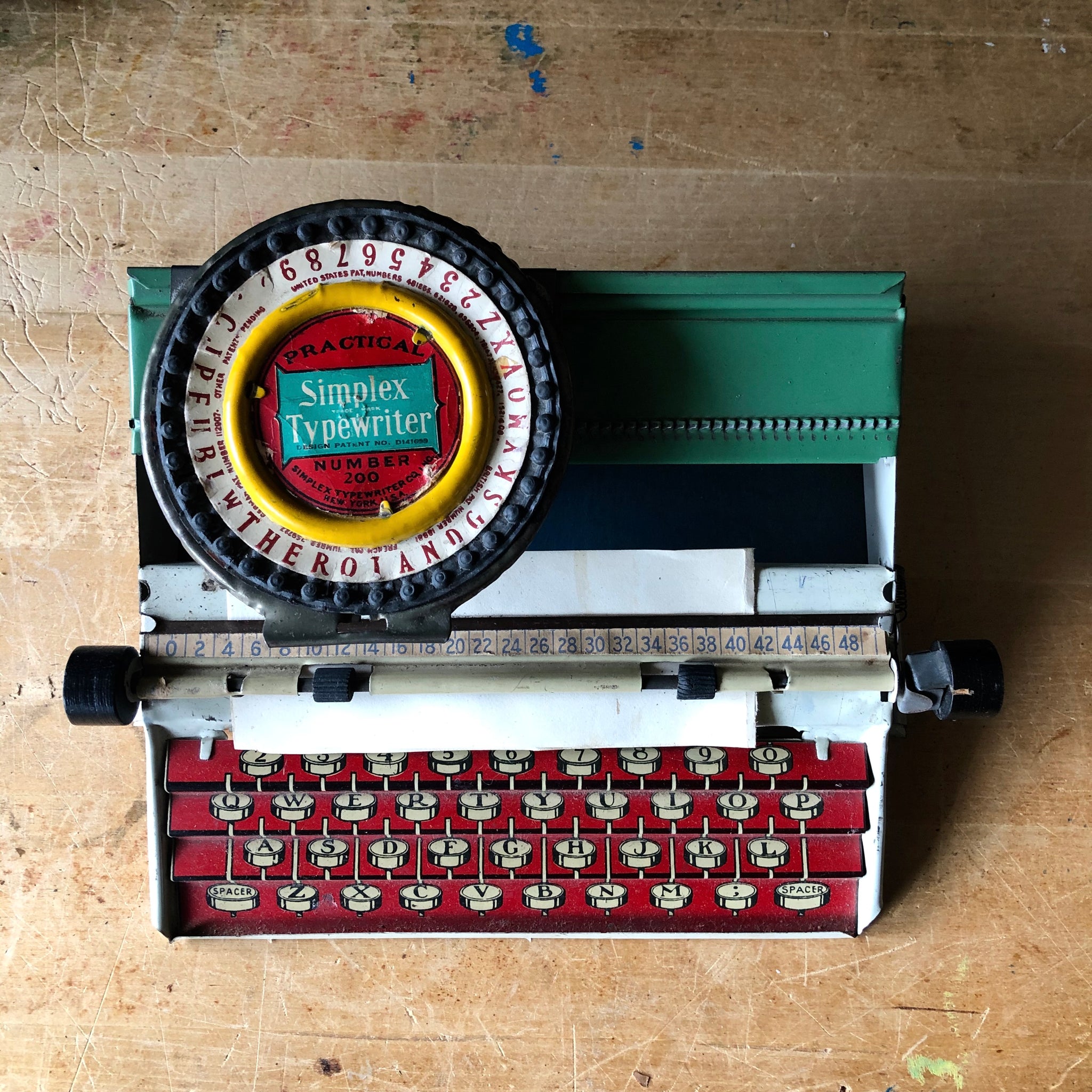 Simplex Toy Litho Tin Typewriter (c.1930s) – Rush Creek Vintage
