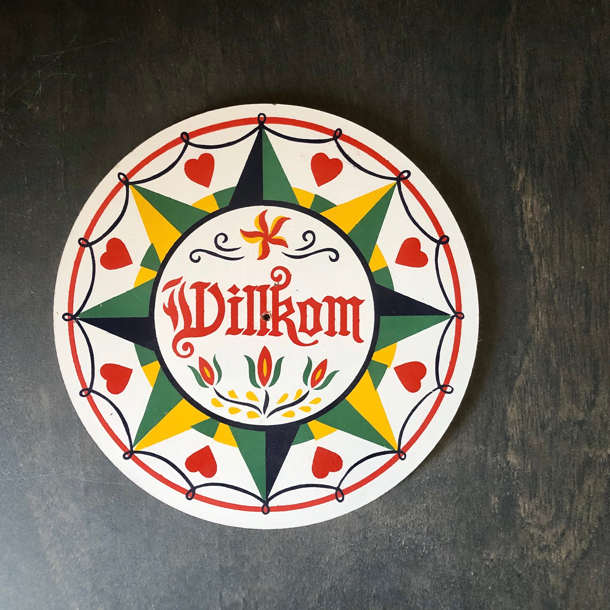 Vintage Jacob Zook Willkom Hex Sign (c.1990s) – Rush Creek Vintage