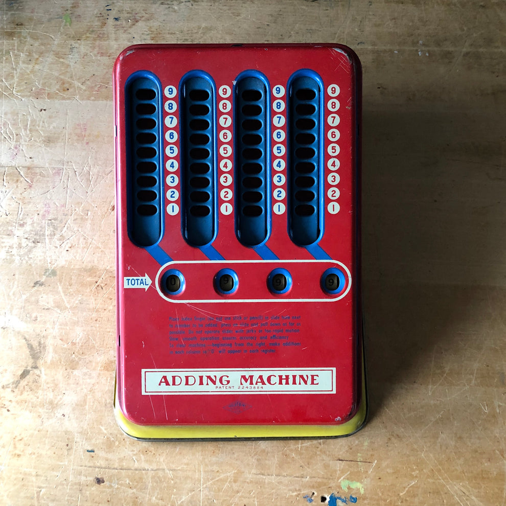 Wolverine Litho Tin Toy Adding Machine (c.1940s) – Rush Creek Vintage