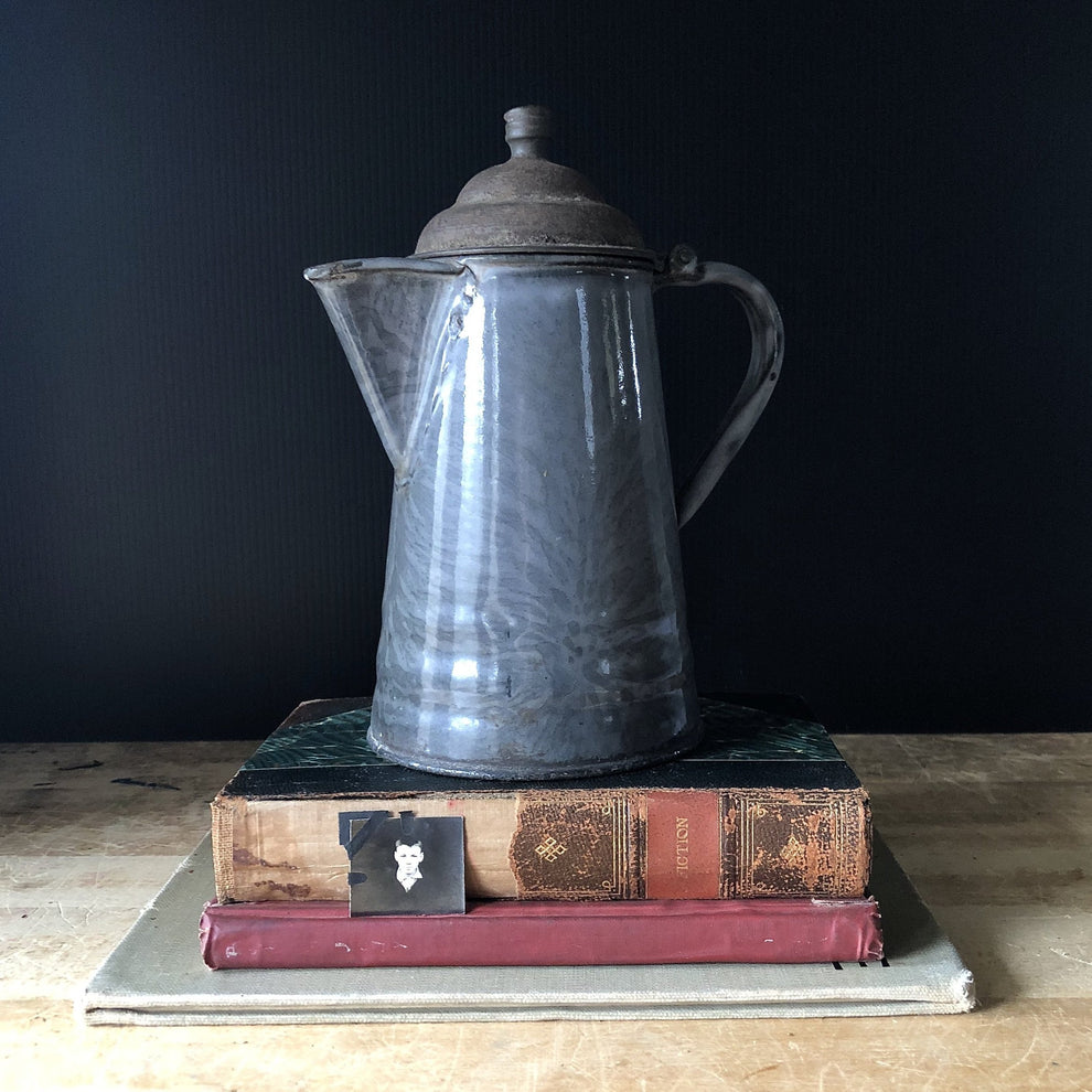 Primitive Grey Enamelware Coffee Pot – Rush Creek Vintage
