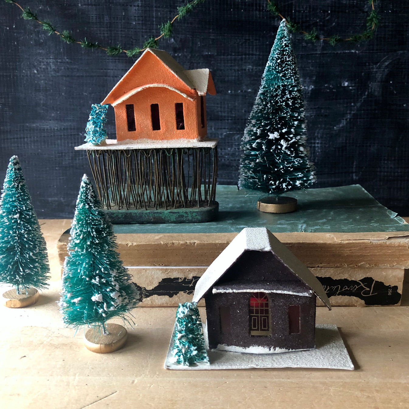 Vintage Putz Houses, Set of 6 (c.1950s) – Rush Creek Vintage