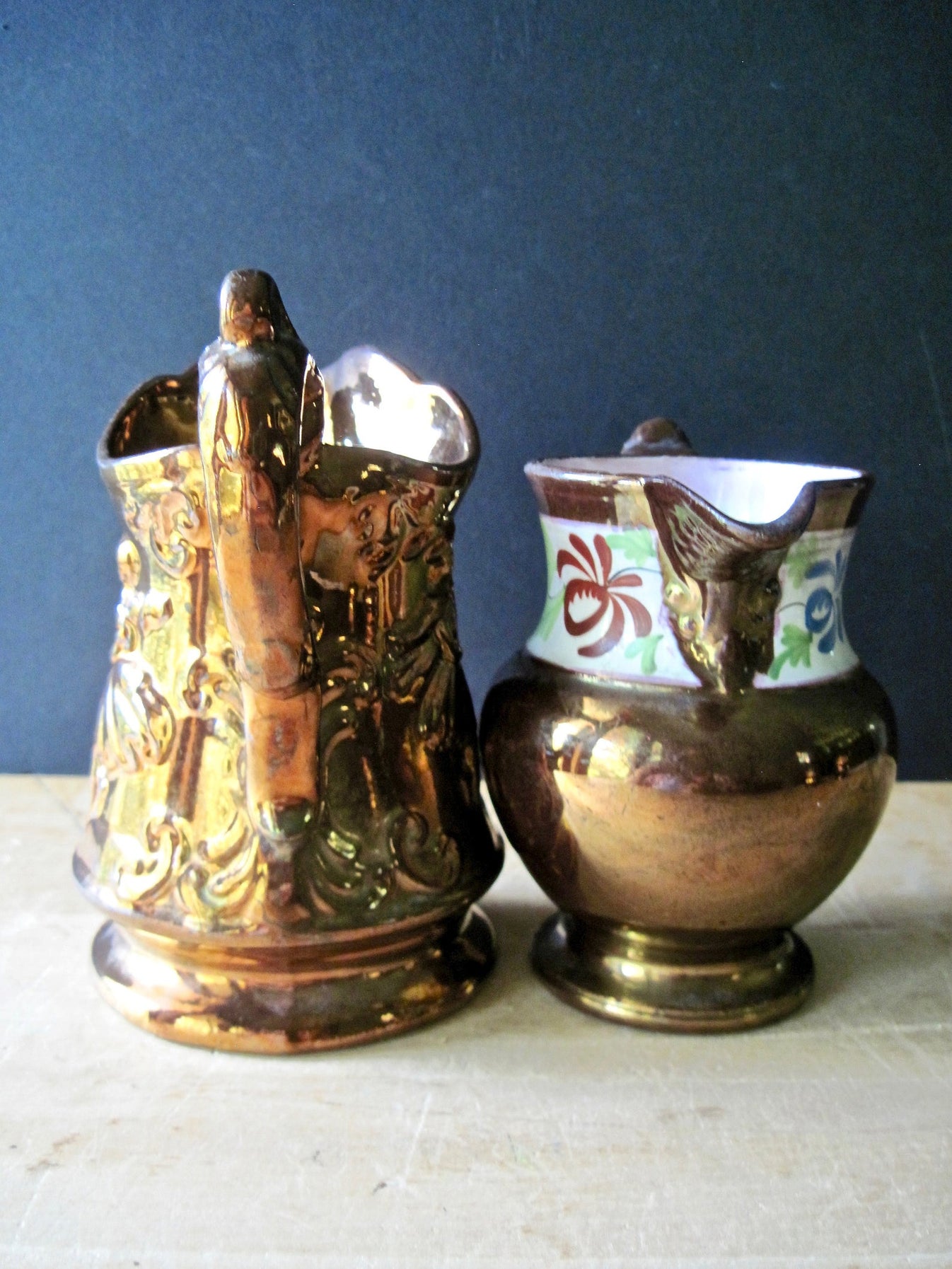 English Copper Lustreware Pitchers (c.1800s) – Rush Creek Vintage
