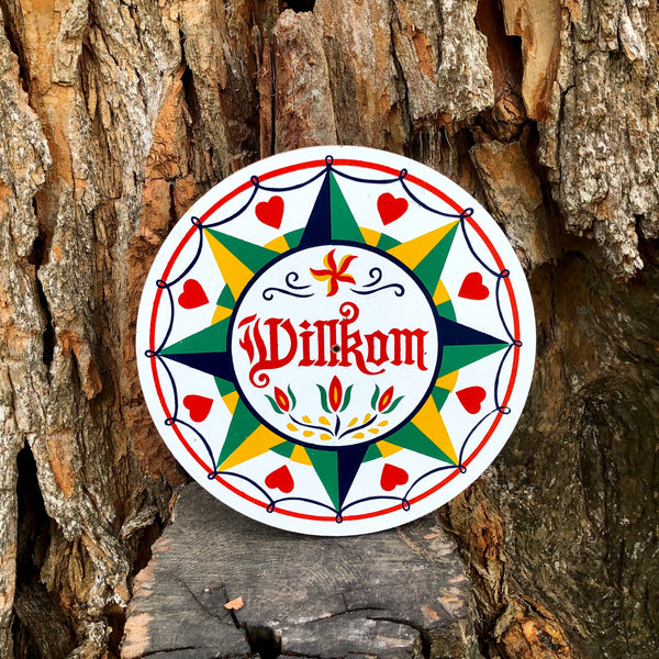 Vintage Jacob Zook Willkom Hex Sign (c.1990s) – Rush Creek Vintage