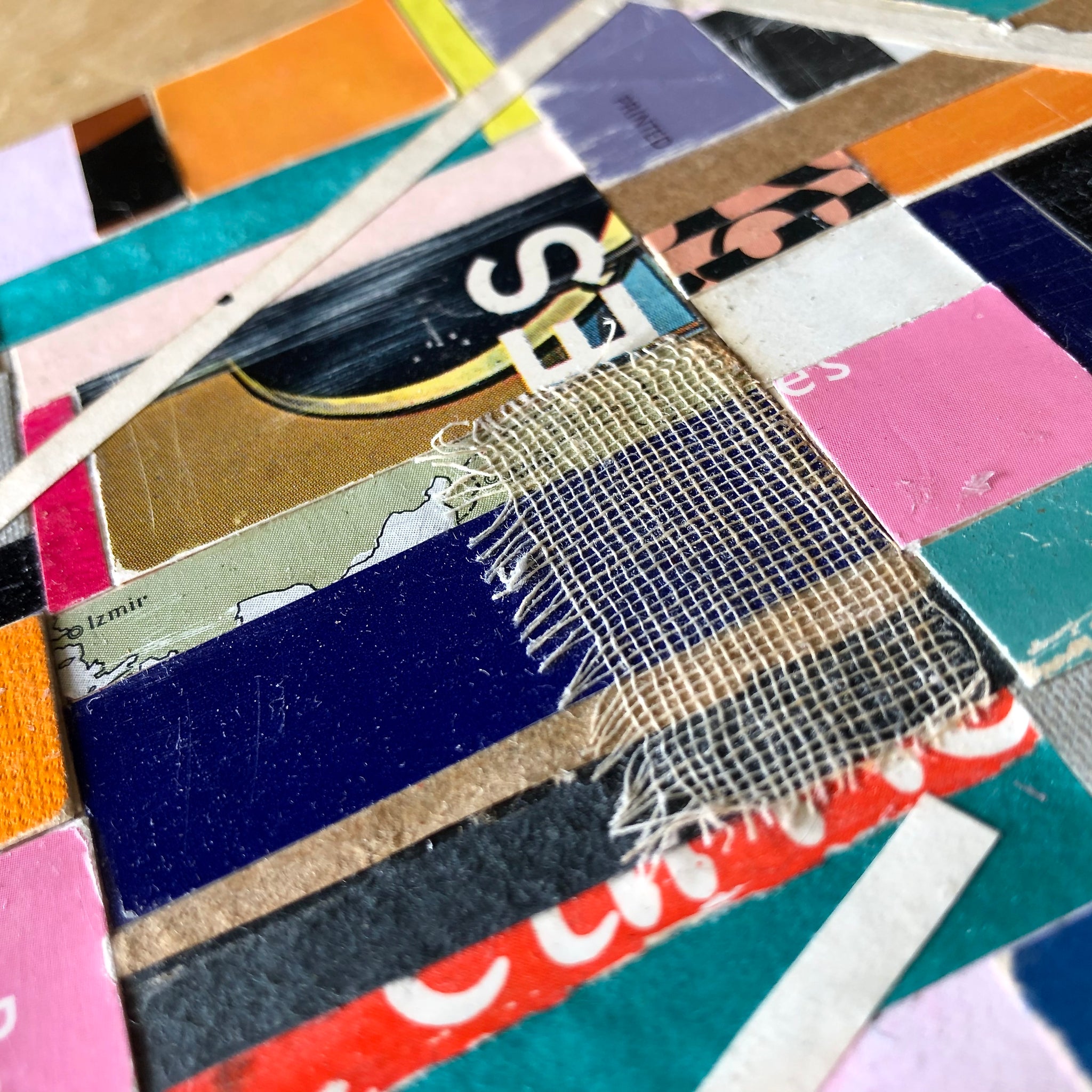 Abstract Colorful Collage Art 'Ten' – Rush Creek Vintage