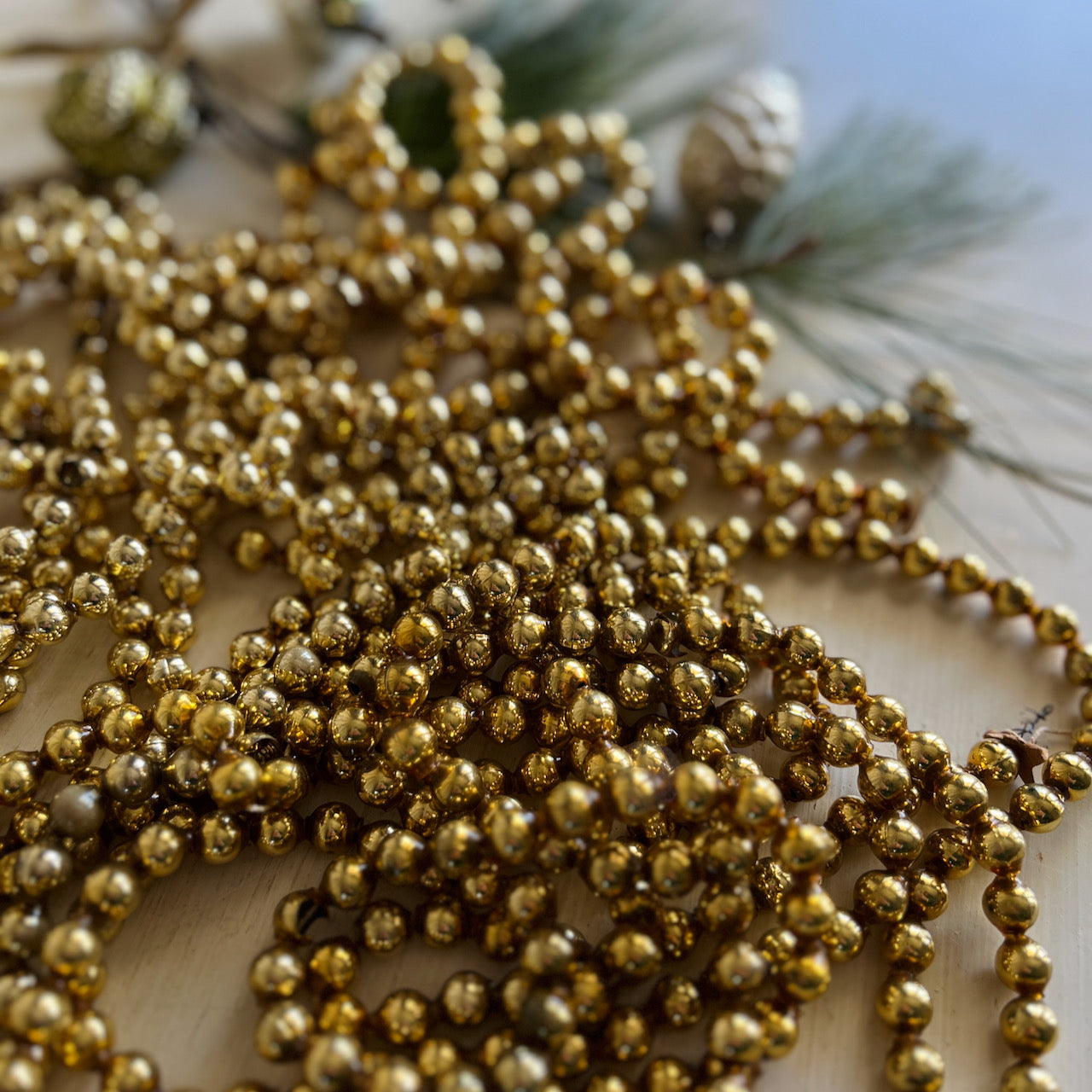 Vintage Gold Glass Beaded Christmas Garlands – Rush Creek Vintage