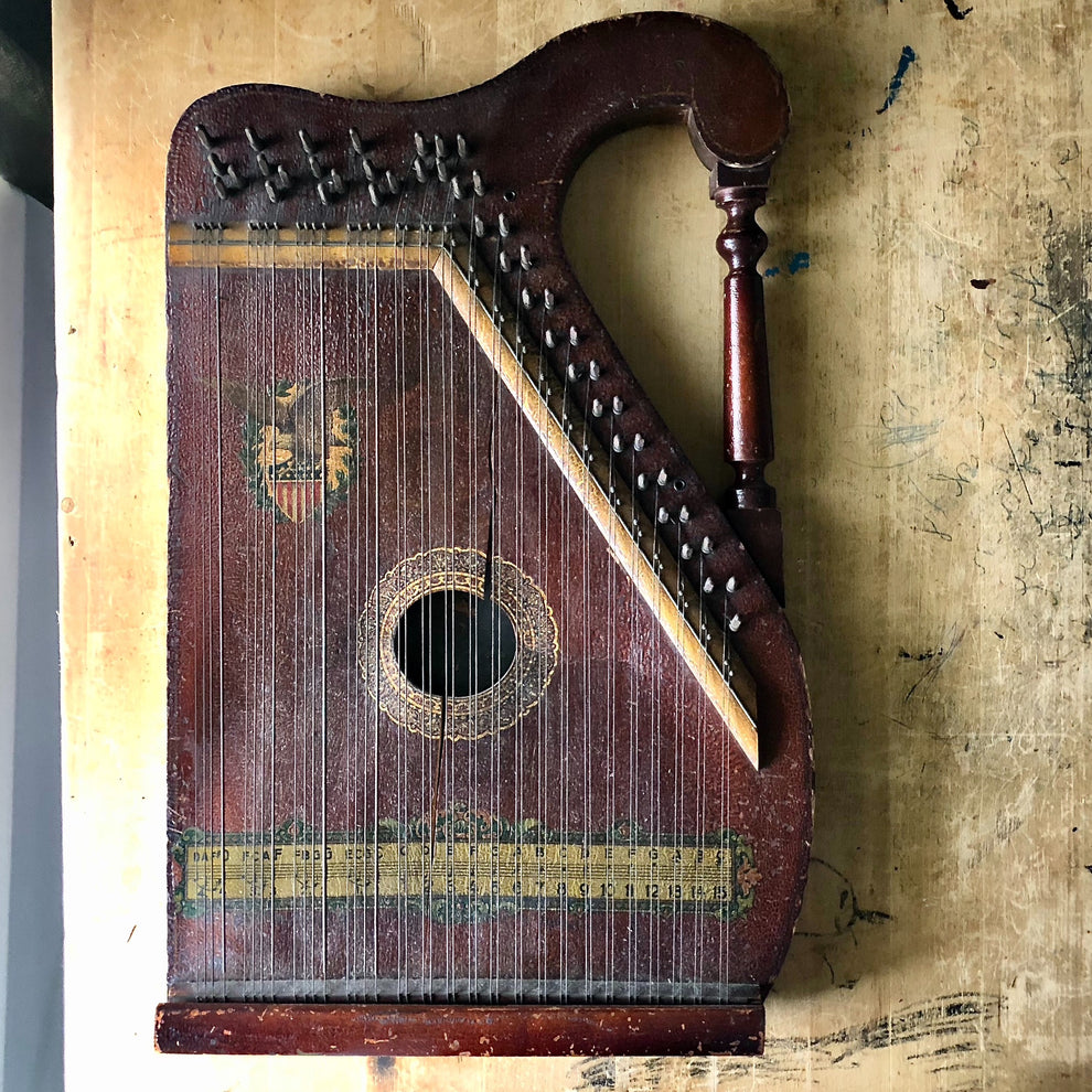 Antique Zither Instrument with Eagle Emblem (c.1920s) – Rush Creek Vintage