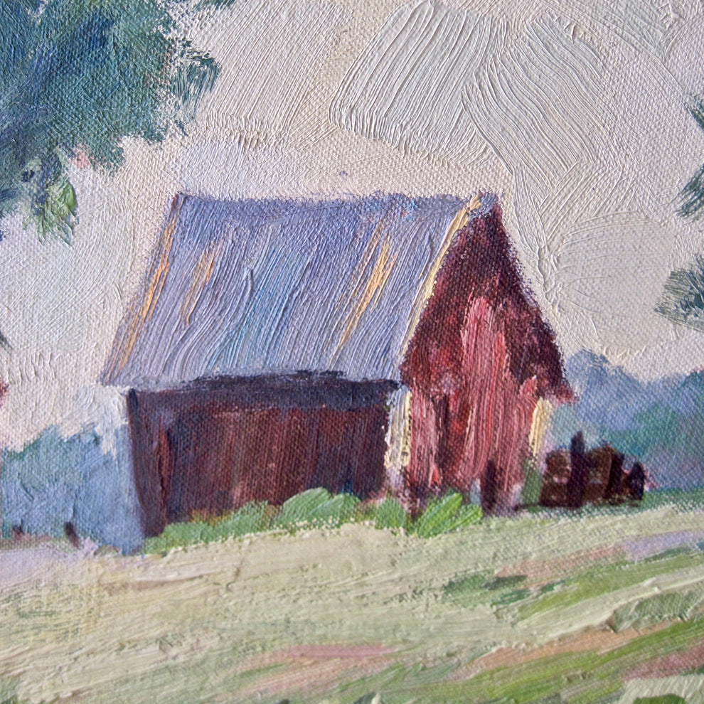 Vintage Oil Painting of Rural Farmstead Landscape by Leah Frandzel ...