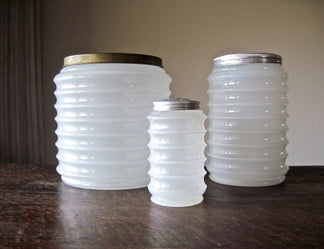 Hoosier Cabinet Sellers Glass Canister Set (c.1920s) – Rush Creek Vintage